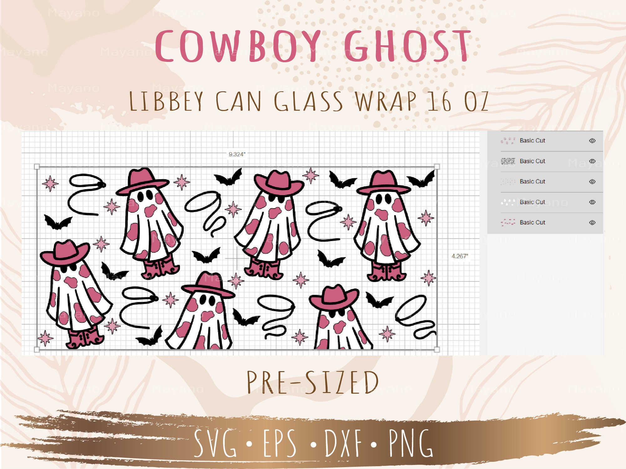 Cowboy Ghost SVG DIY for Libbey Can Shaped Beer Glass 16oz - Etsy