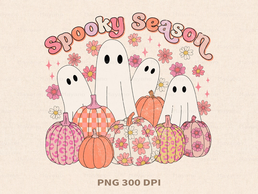 Spooky Season PNG Cute Ghost Pumpkin Halloween PNG File for - Etsy