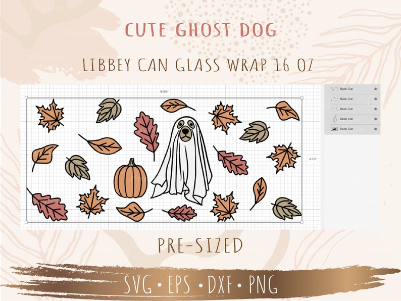 Cute Ghost Dog SVG, Halloween Svg, DIY for Libbey Can Shaped Beer Glass ...