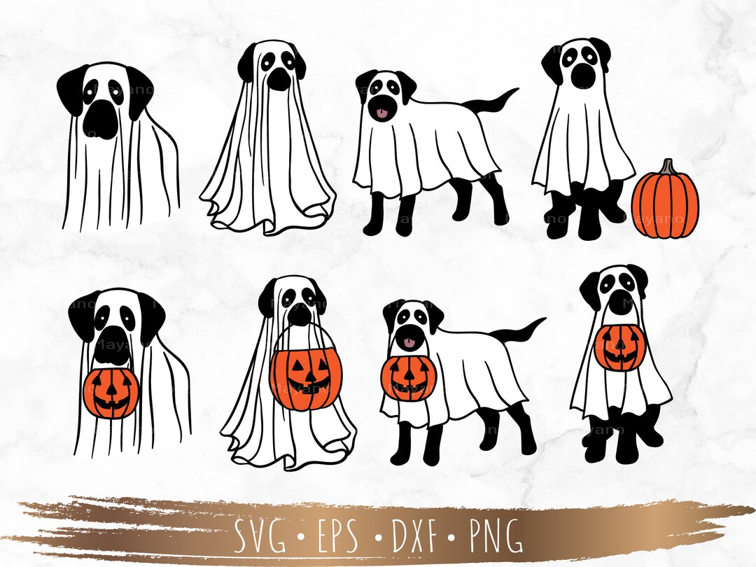 Black Ghost Labrador Retriever Dog Svg, Boo Svg, Halloween Svg, Files ...