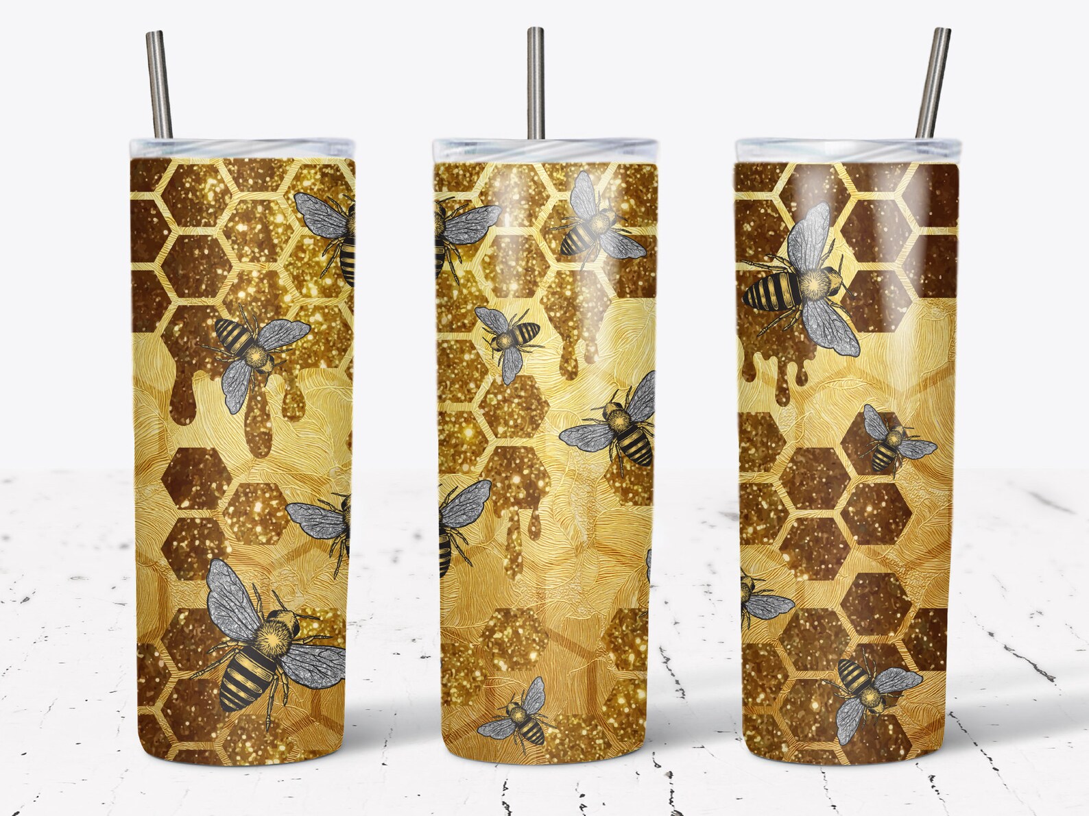 20oz Skinny Tumbler Bumble Bee Sublimation Designs for - Etsy