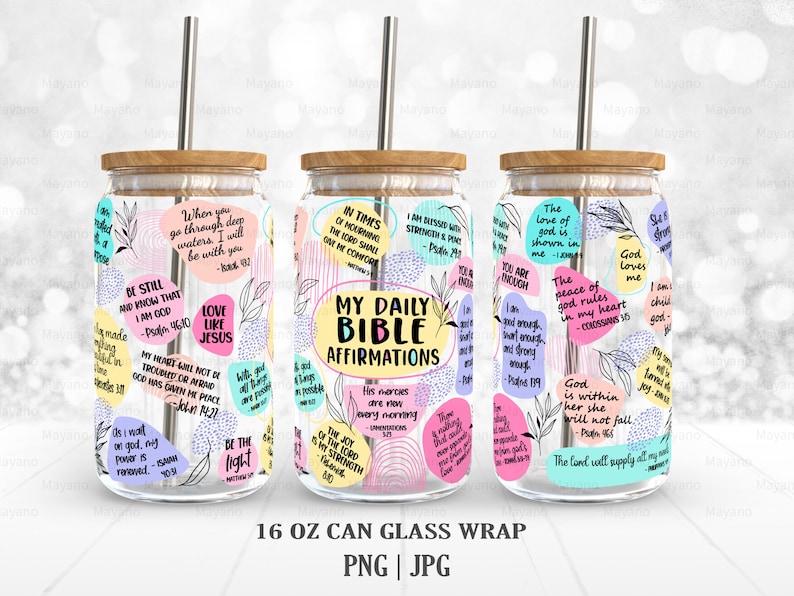 My Daily Bible Affirmations Bible Words PNG DIY for 16 Oz - Etsy
