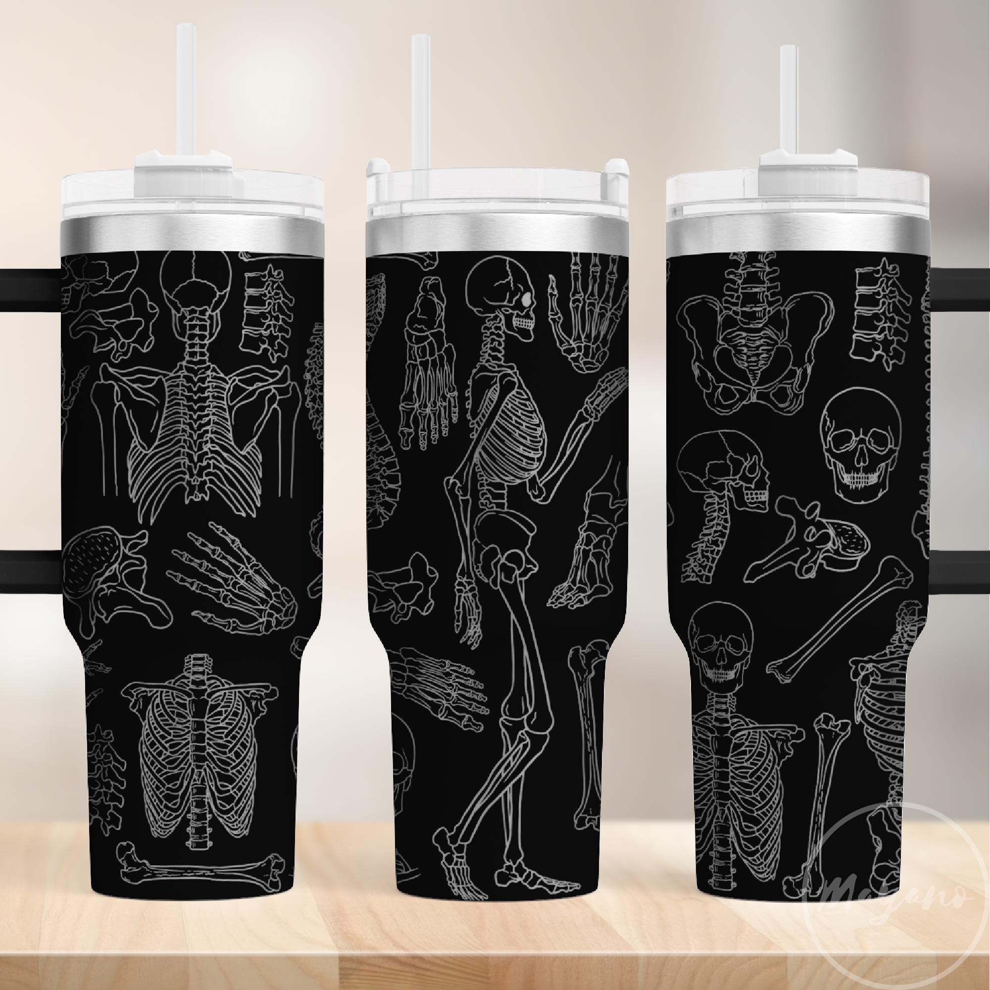 40oz Tumbler Human Skeleton Bones Wrap SVG, Radiology - Perfect for ...