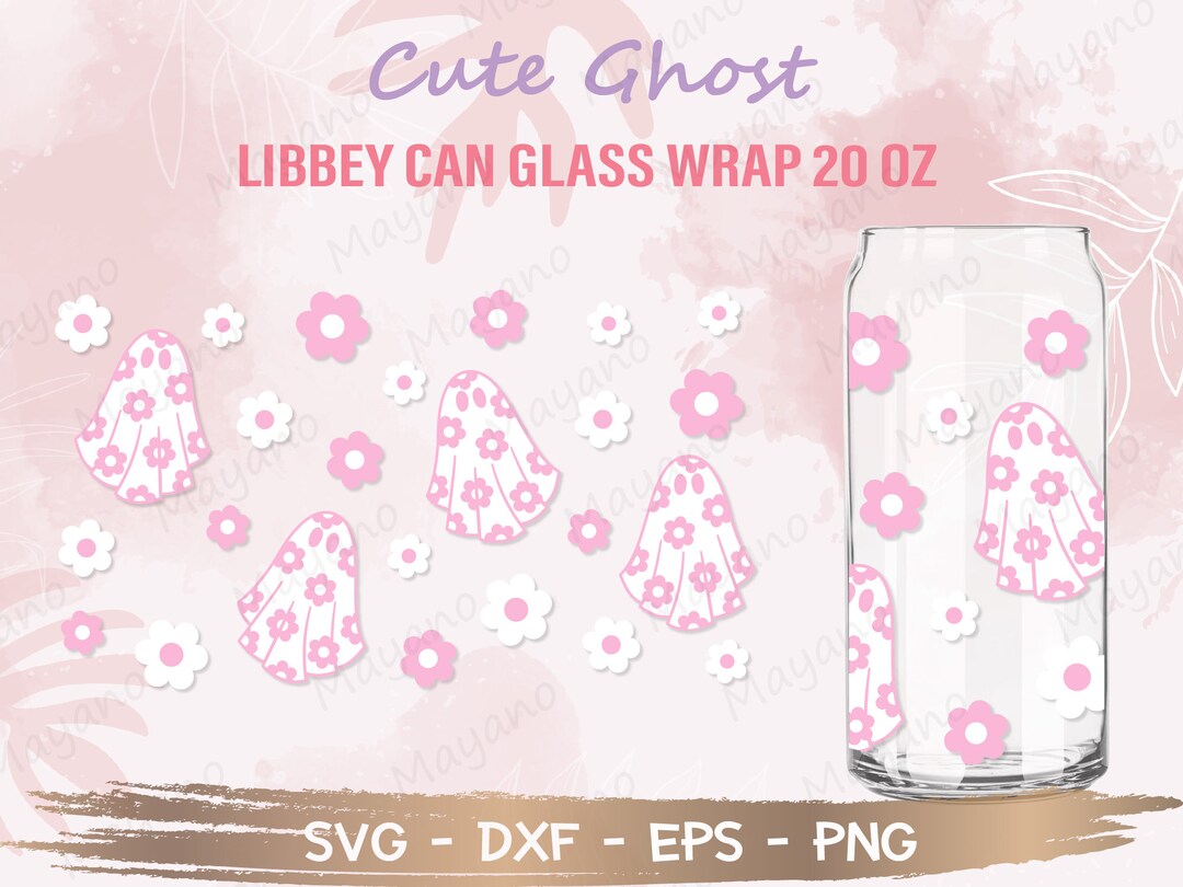 Cute Ghost SVG, DIY for Libbey Can Shaped Beer Glass 20oz, Cut File for ...