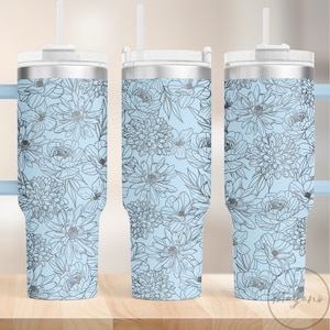 40oz Tumbler Floral Pattern Wrap SVG - Perfect for Laser Engraving ...