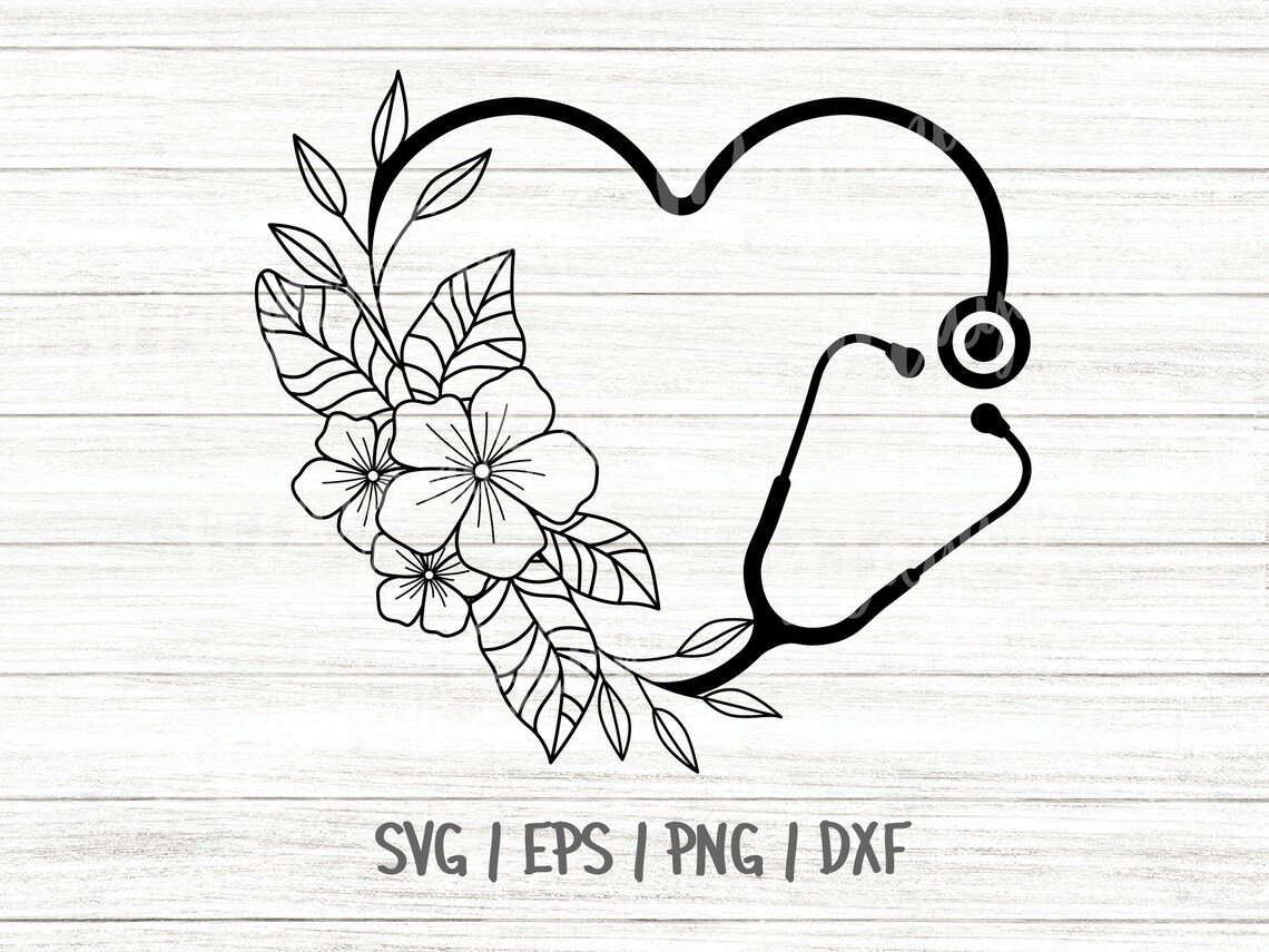 Floral Stethoscope Svg Heart Stethoscope Svg Nurse Svg - Etsy Floral Stethoscope Svg Heart Stethoscope Svg Nurse Svg - Etsy