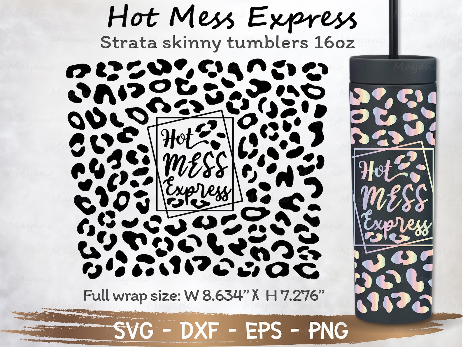Full Wrap Hot Mess Express for Strata Skinny Tumblers 16oz - Etsy