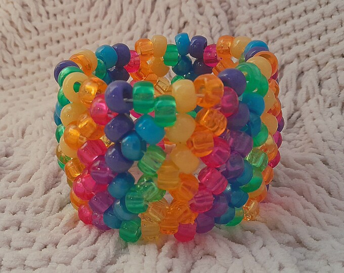 Rainbow X-base Kandi Cuff - Etsy