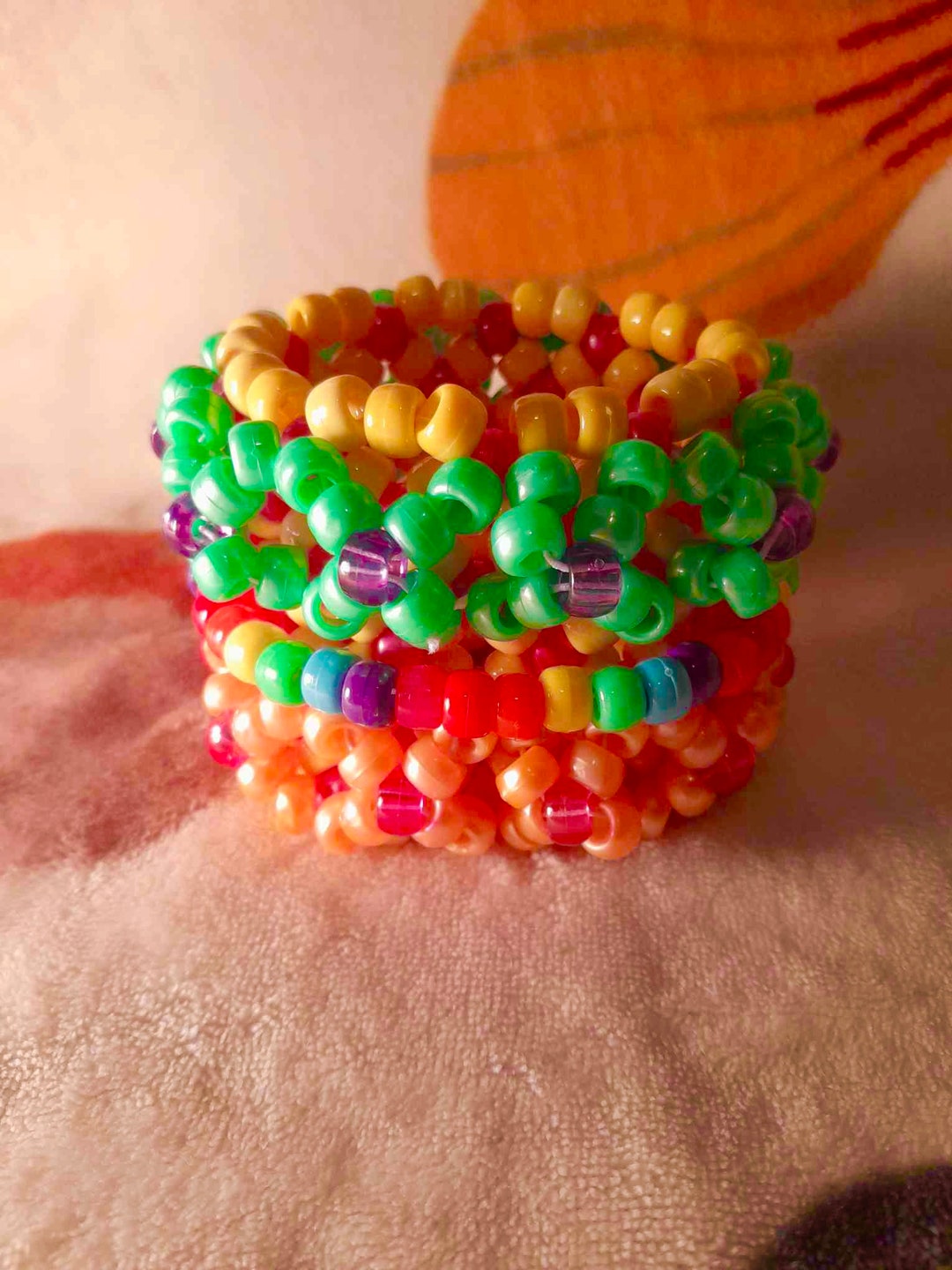 3D Mini Rotating Rainbow Kandi Cuff - Etsy