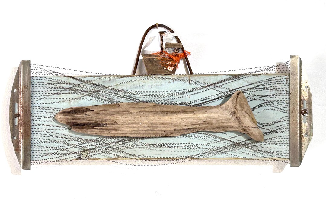Unique Wall Mounted Driftwood Fish on Reclaimed Timber With Snare Drum ...