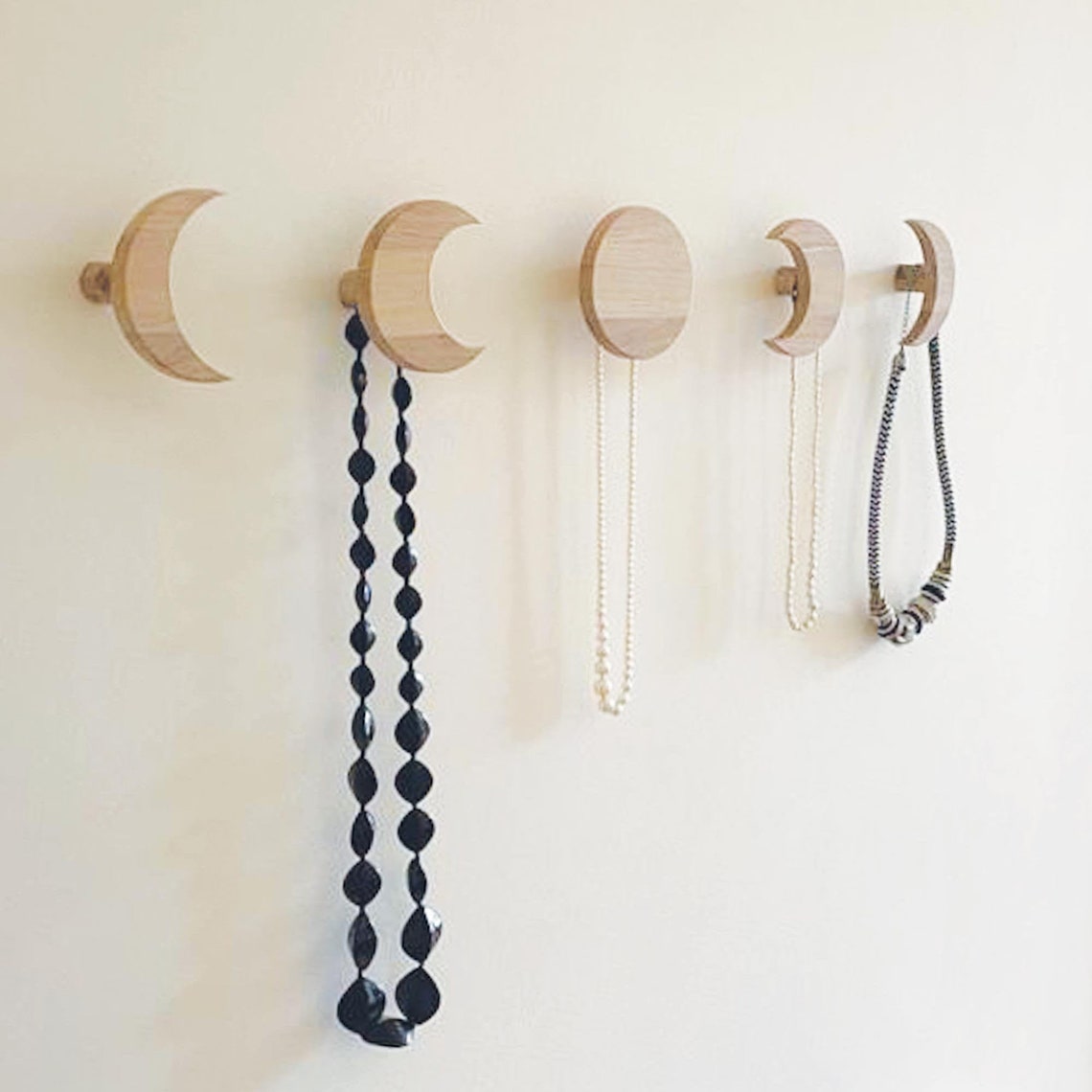 Moon Phases Decorative Wall Hooks | Moon Wall Décor, Half Moon Wall ...