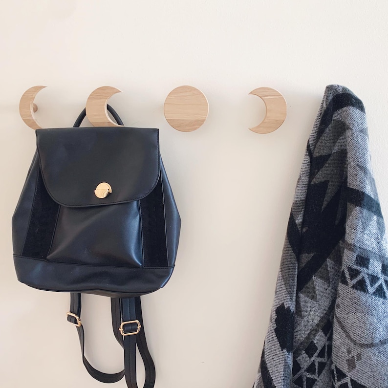 Moon Phases Decorative Wall Hooks | Moon Wall Décor, Half Moon Wall ...