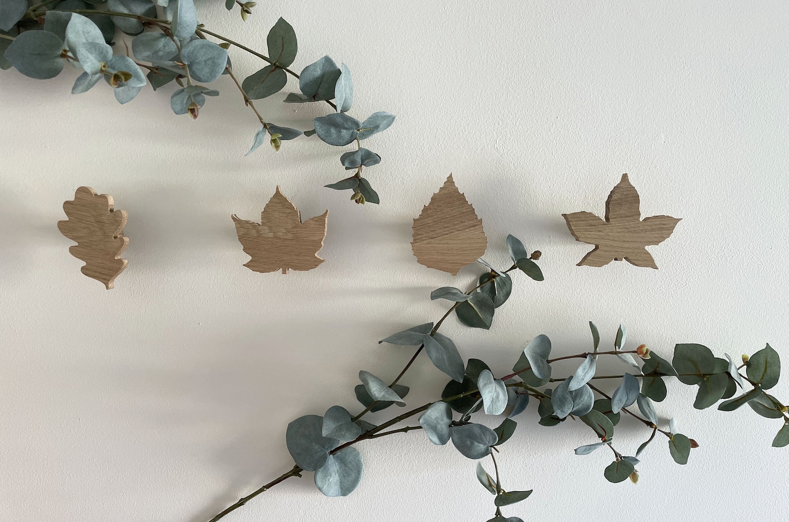 Autumn Leaf Hook Set | Set of 4 | Solid Oak, Hallway Hooks, Nursery ...