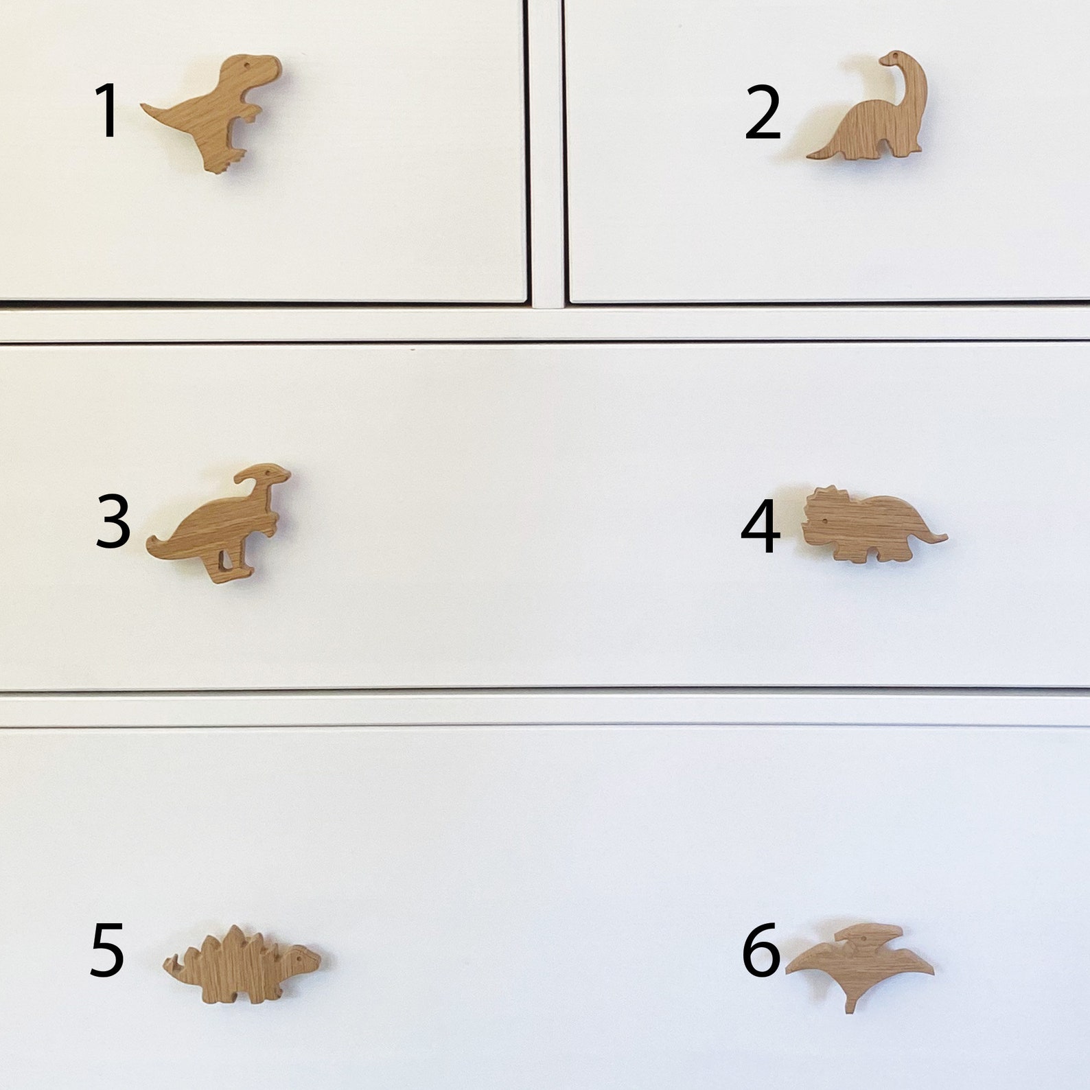 Dinosaur Drawer Knobs Dinosaur Nursery Decor, Dino Theme, Solid Oak ...