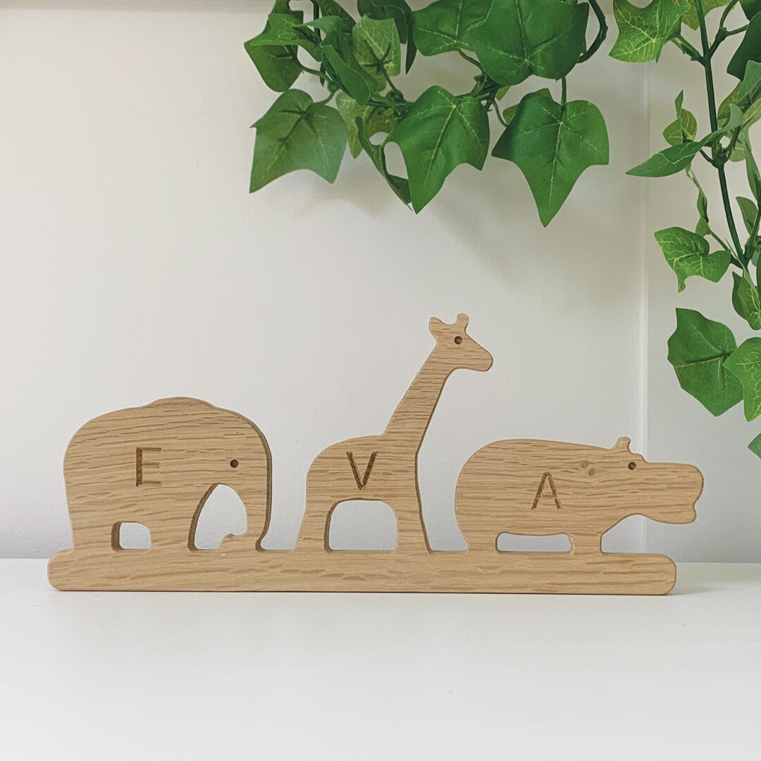 Personalised Safari Name Sign | Door Sign, Baby Shower Gift, Safari ...