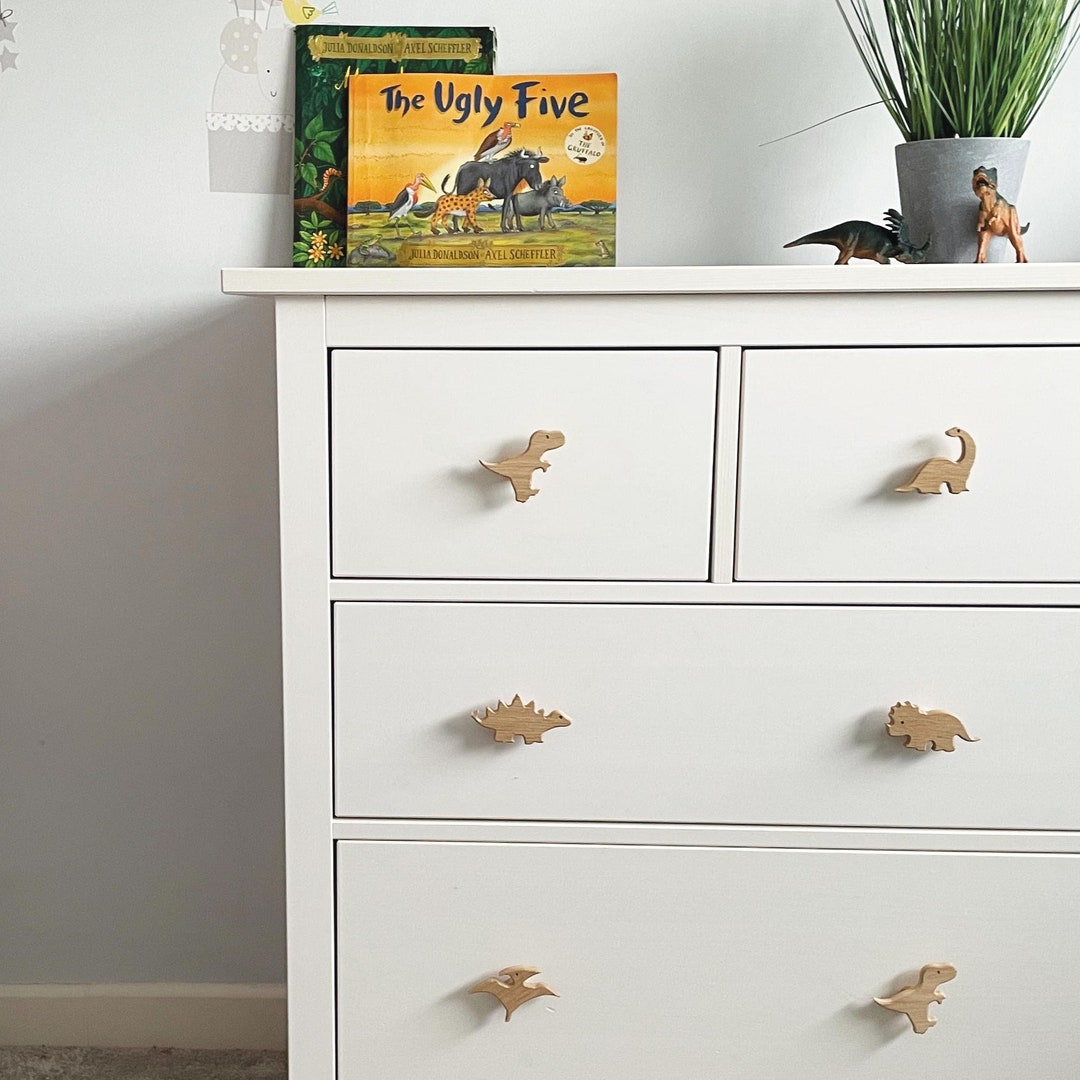Dinosaur Drawer Knobs | Dinosaur Nursery Decor, Dino Theme, Solid Oak ...