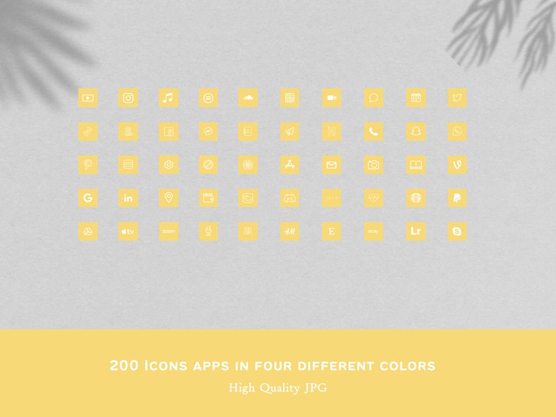 Yellow Icons Iphone Ios 14 Aesthetic Homescreen 200 Ios 14 - Etsy