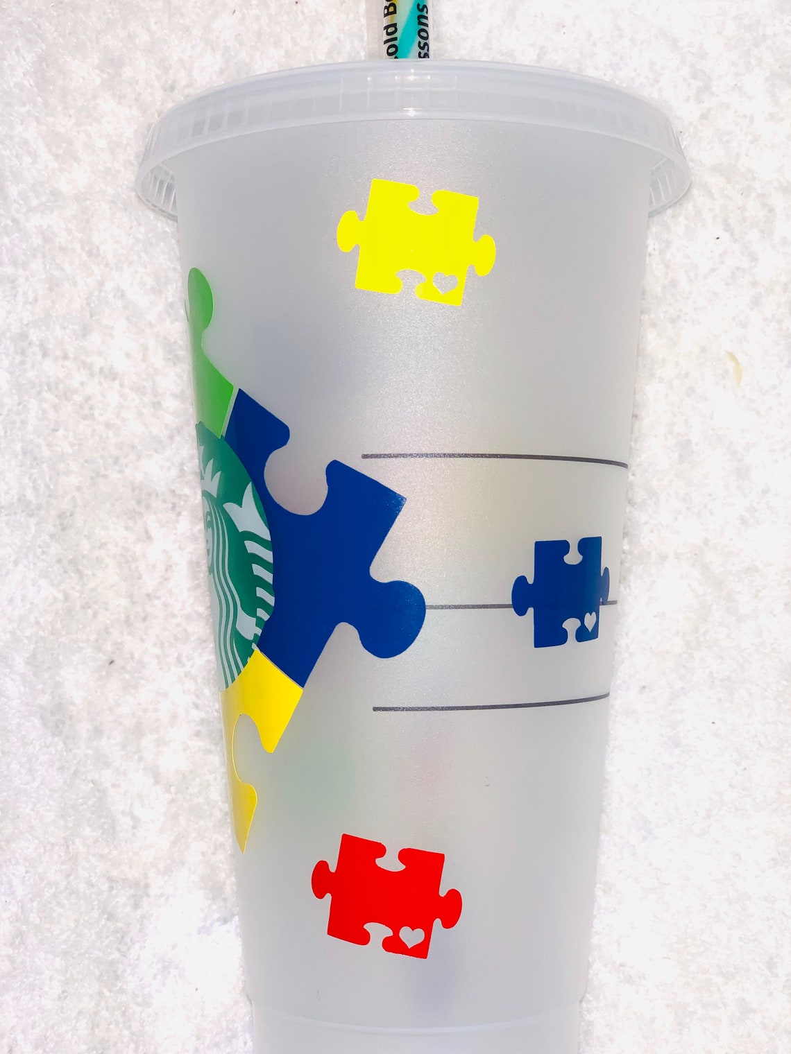 Starbucks Cold Drink Cup Autism Awareness, Reusable Cold Drink, Tumbler ...