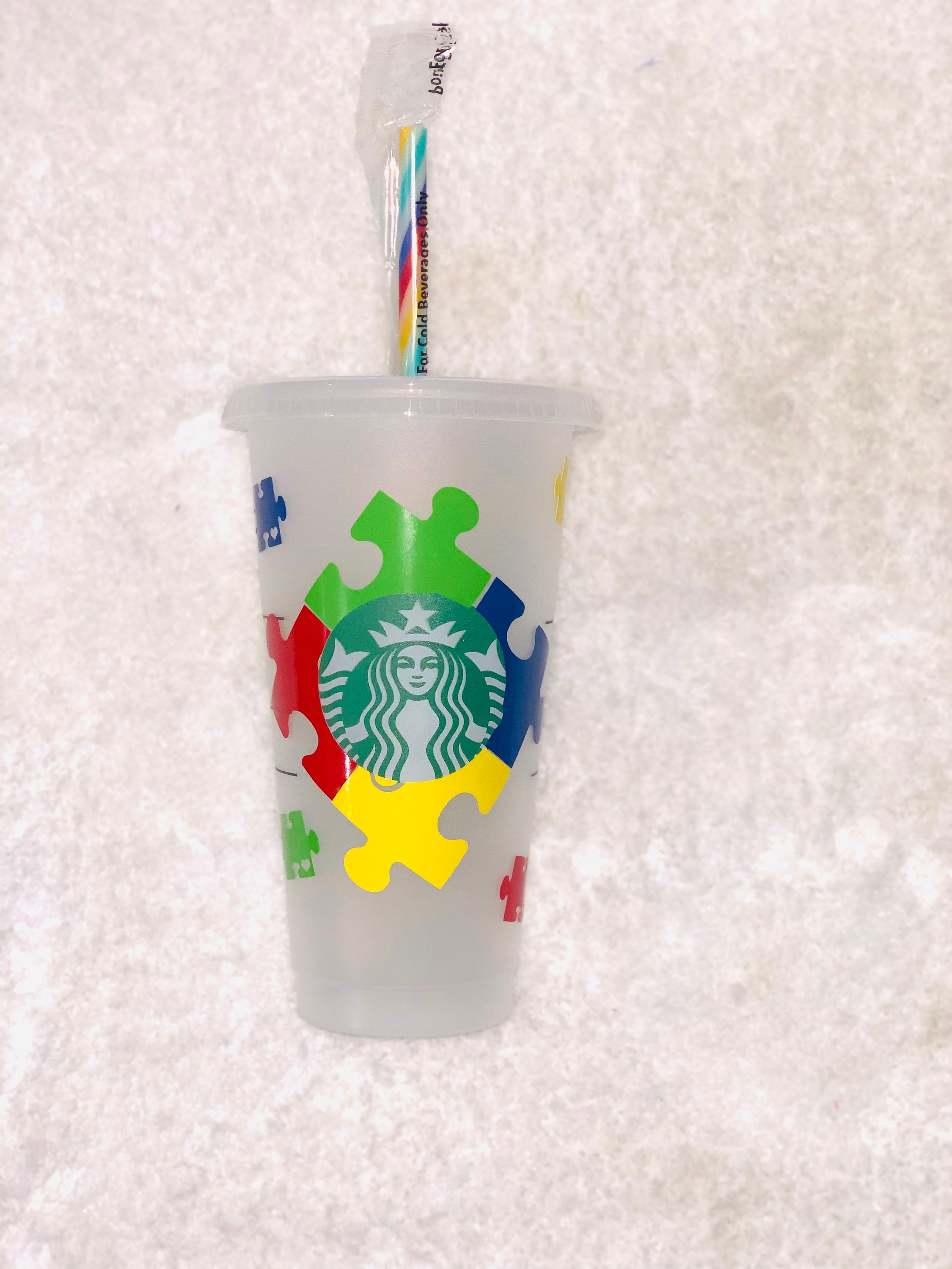 Starbucks Cold Drink Cup Autism Awareness, Reusable Cold Drink, Tumbler ...