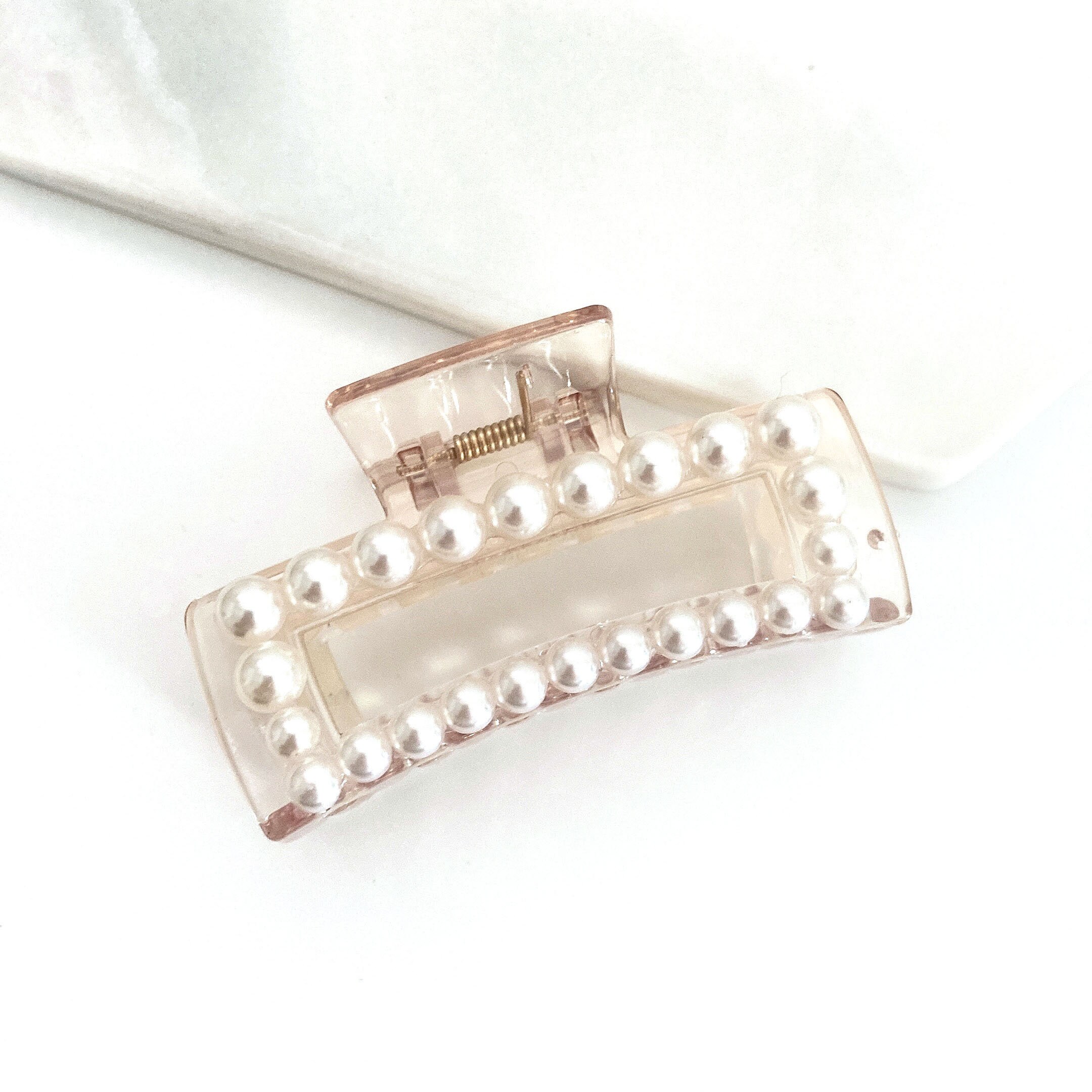 Pearl decorated large hair claw clip for updo hair Quality - Etsy Nederland