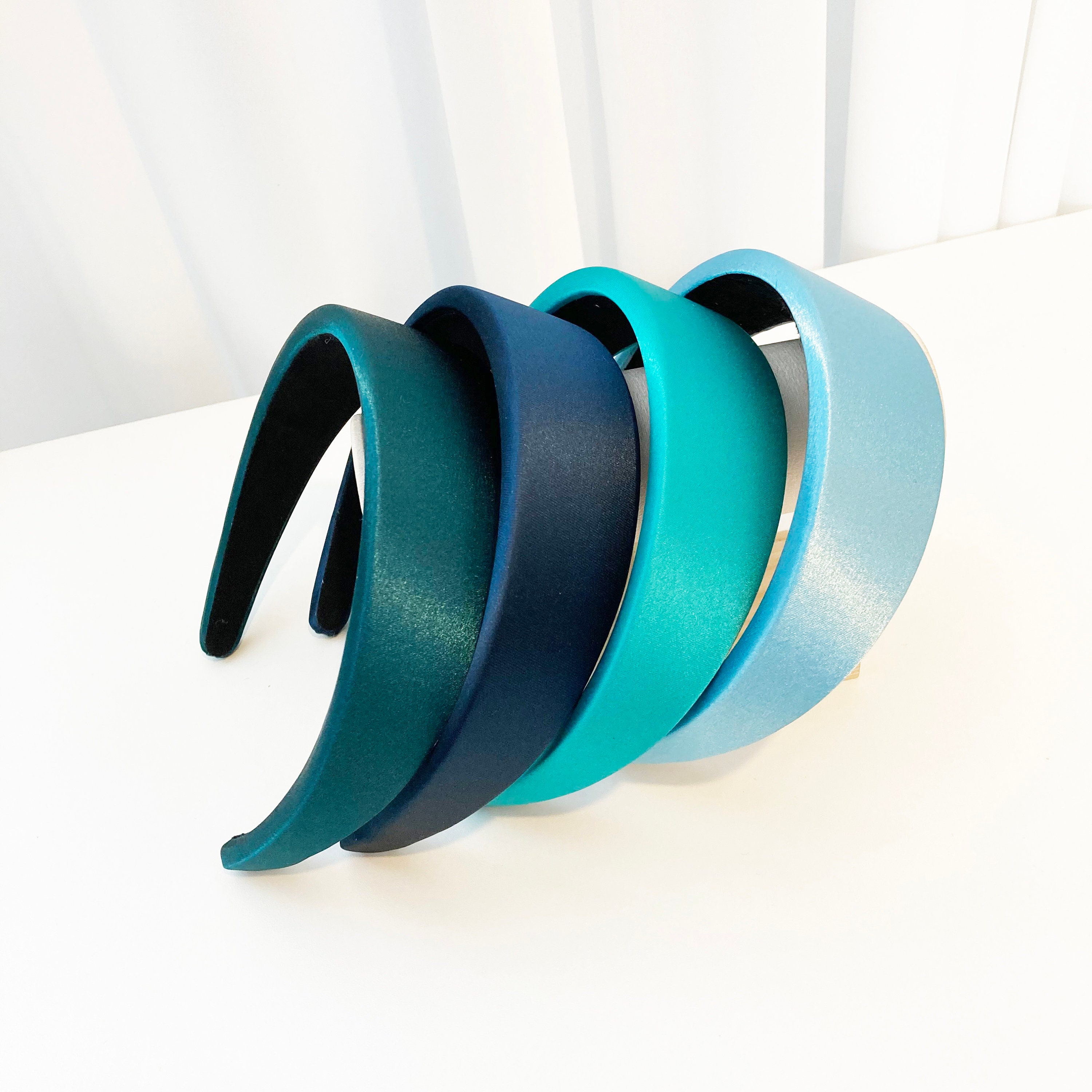 Satin Solid Color 1 57 Wide Padded Headband For Women Etsy