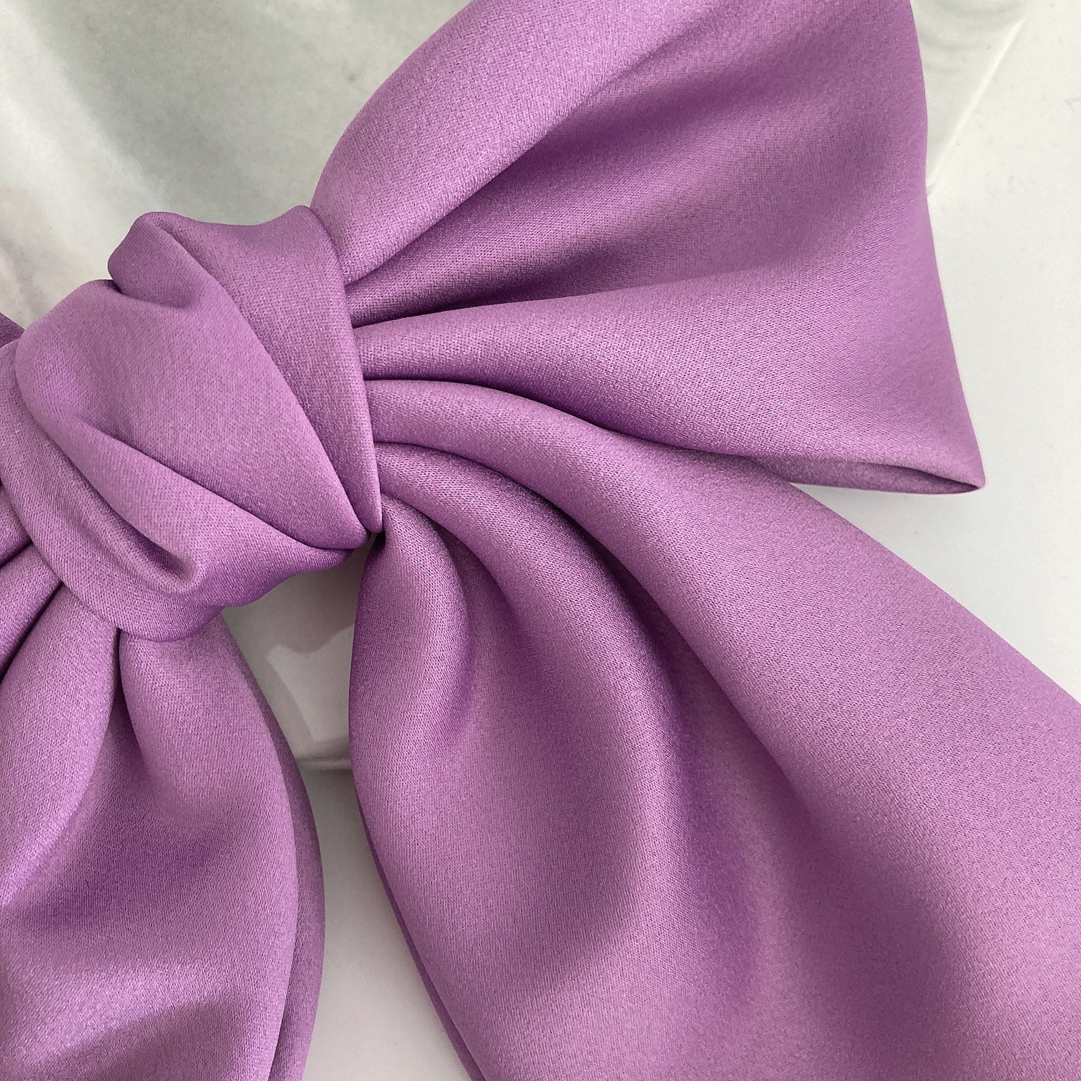 Freeship Event Lovely Lavender Satin Oversize Big Adult Hair Etsy