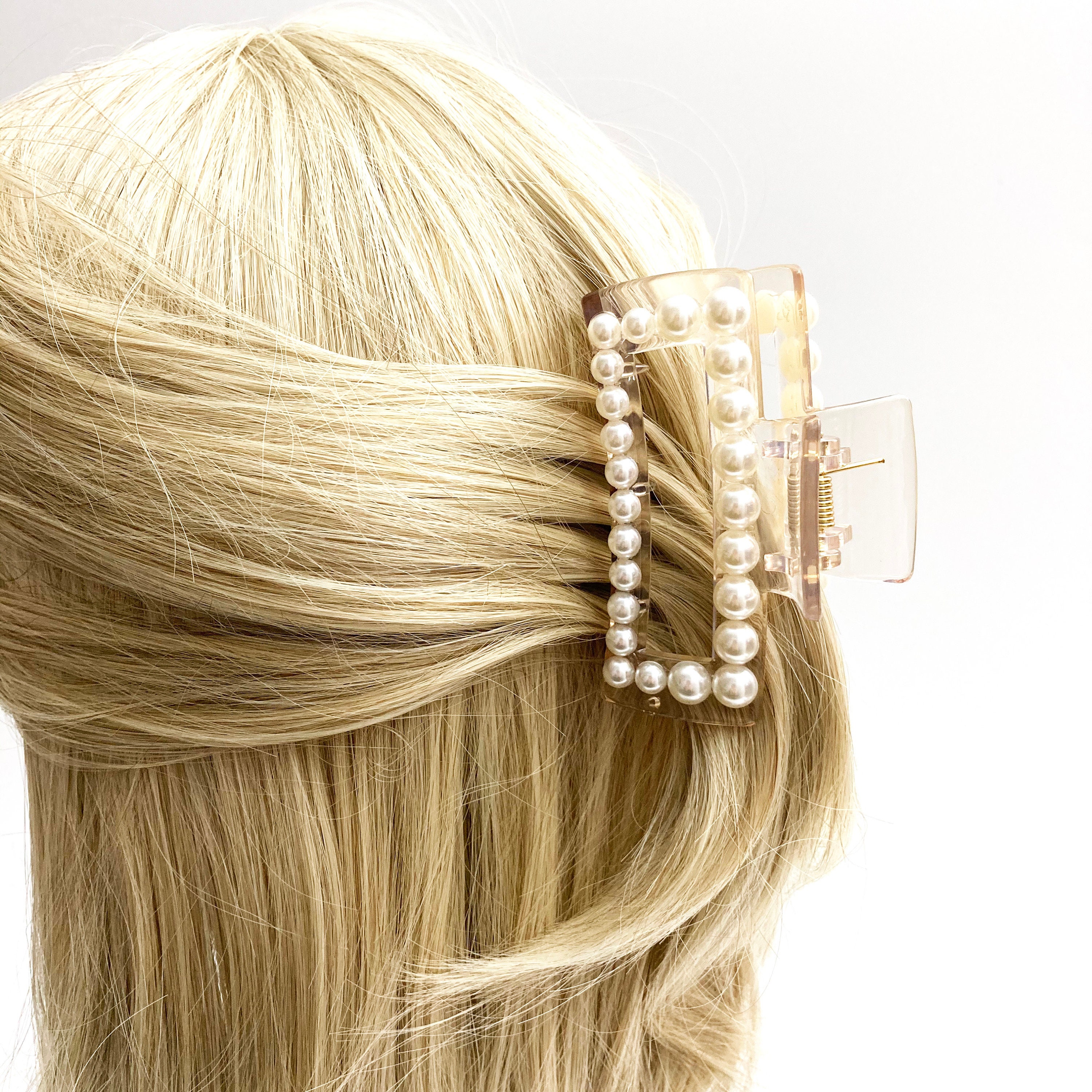 Pearl decorated large hair claw clip for updo hair Quality - Etsy Nederland
