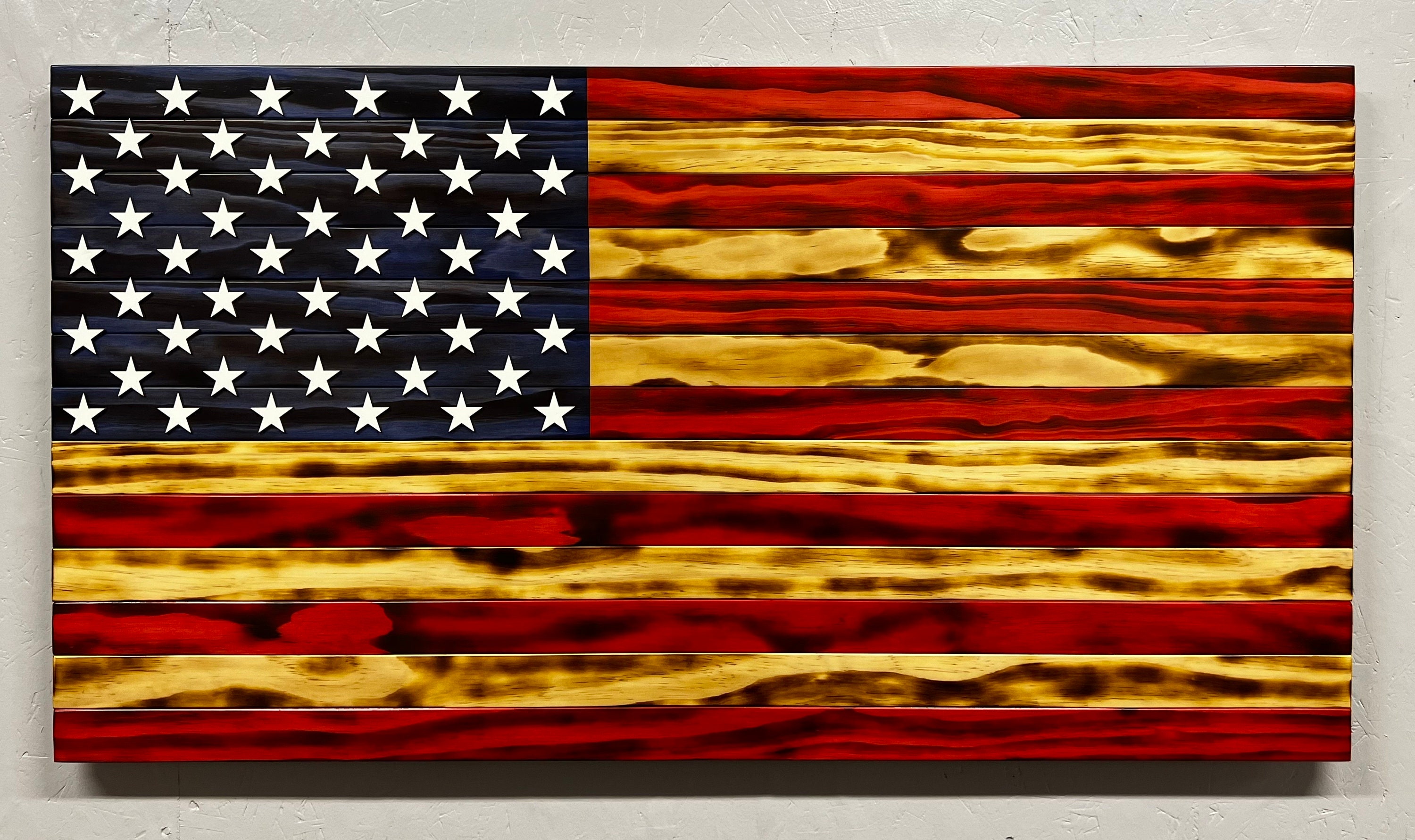Charred Wooden American Flag | Rustic USA Wall Decor - Etsy