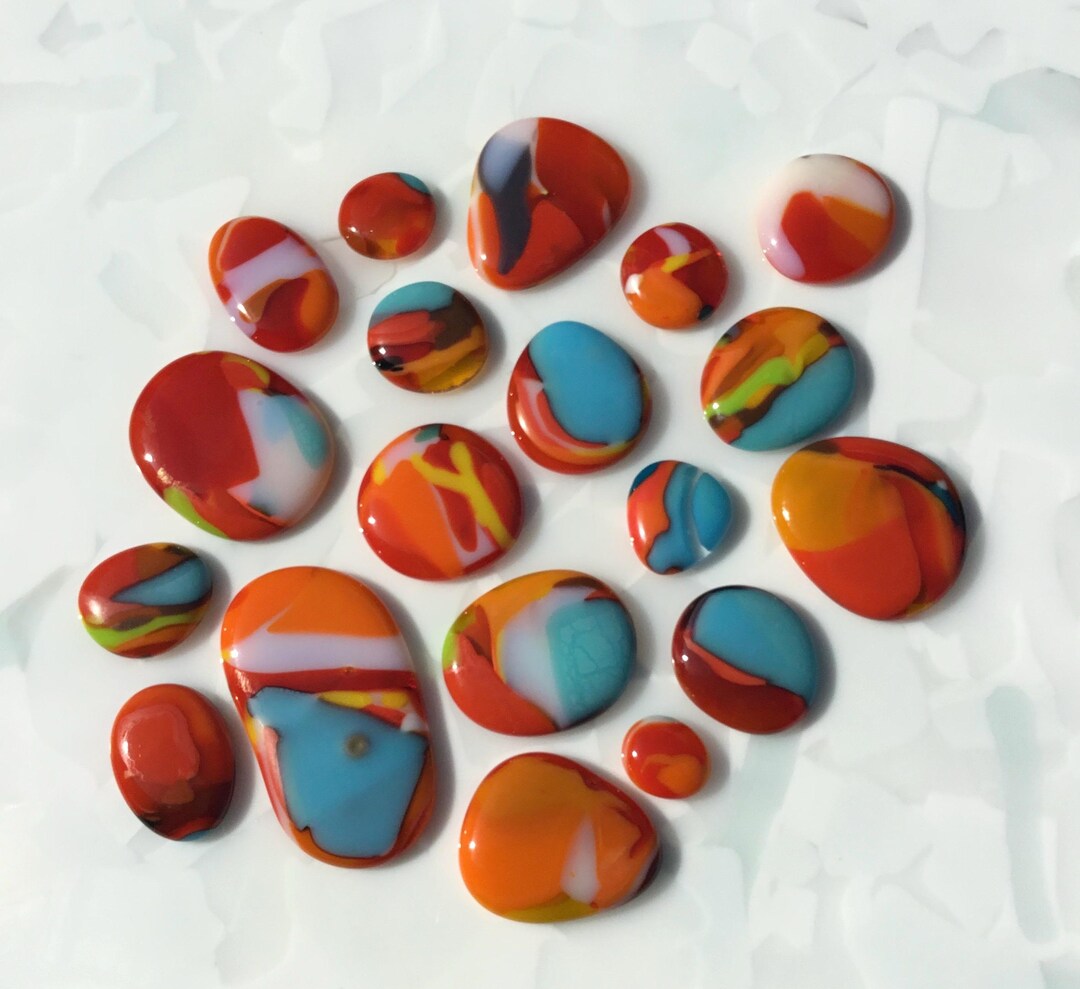 Chaos Glass Blobs Large Orange - Etsy
