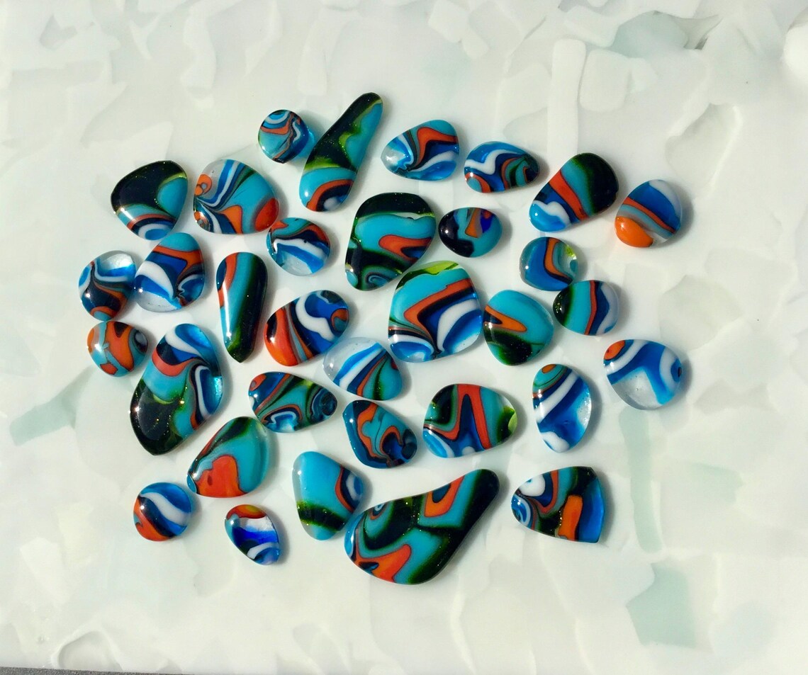 Chaos Glass Blobs Medium Blue - Etsy