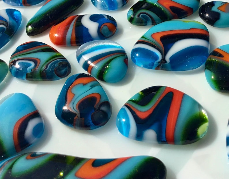 Chaos Glass Blobs Medium Blue - Etsy