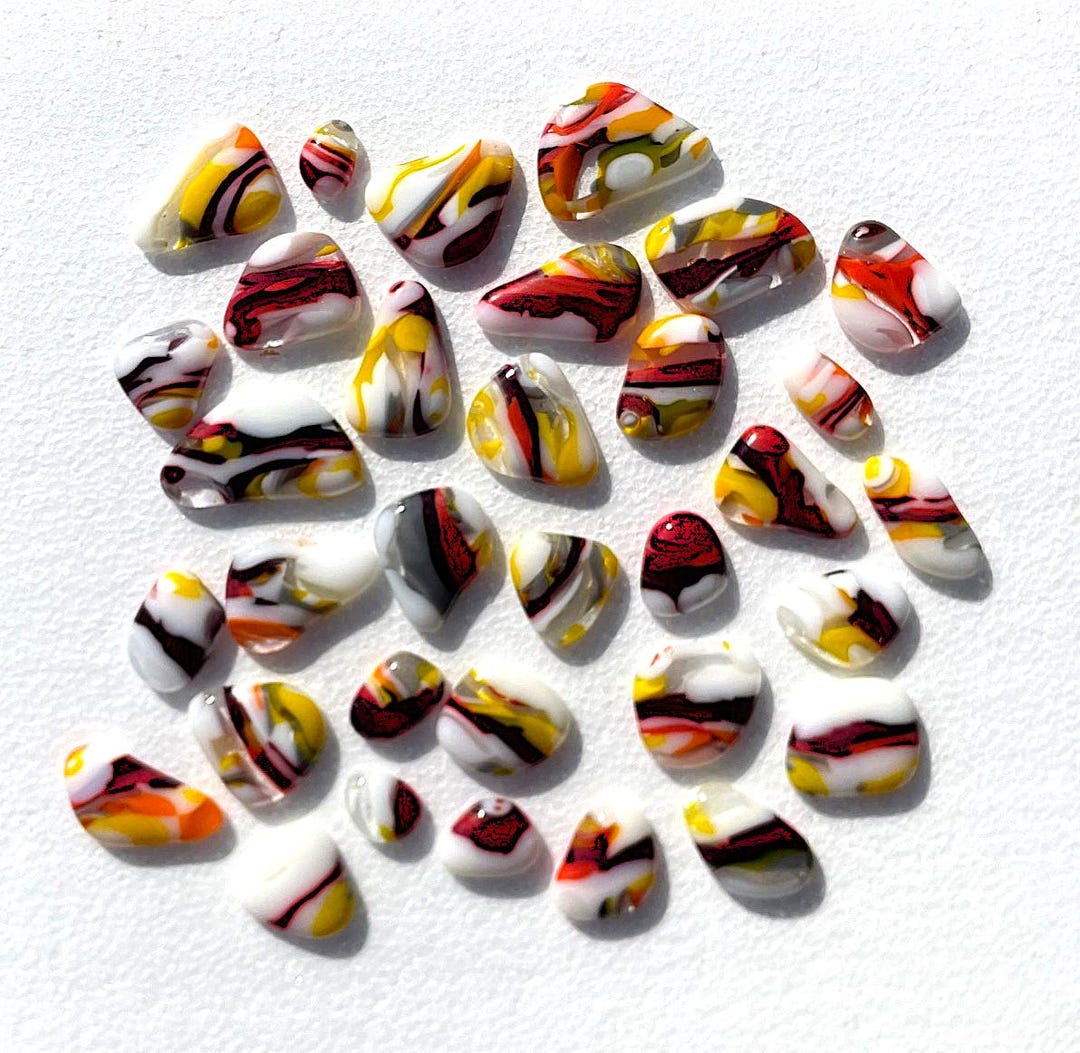 Chaos Glass Blobs Red Multi - Etsy