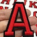 2.0 Inch Red Letter Embroidered Patch , DIY Name Alphabet Patches ...