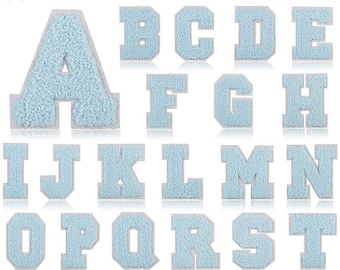 2" Embroidered Letter Patches Light Blue - Etsy