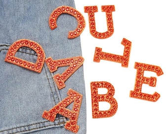 Varsity Chunky Comic College Glitter Sparkle Letter Patch Iron or Sew ...