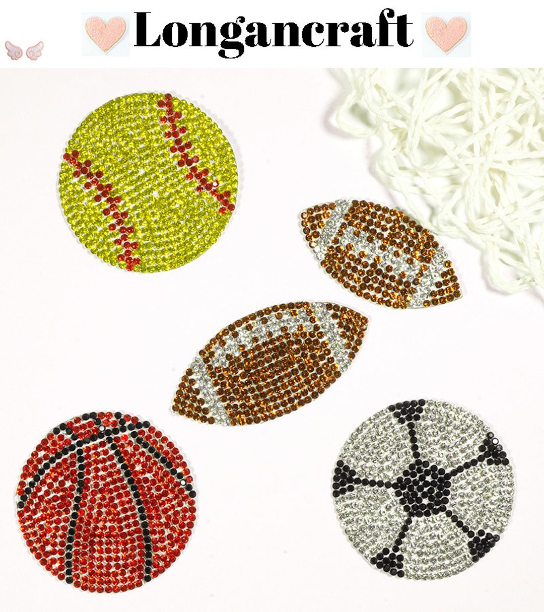 Ball Glitter Rhinestone Patch , Football Patch, Basketball Patch ...