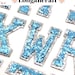 2.0 Inch Light Blue Sequin Letters Patch, Letter Patches Iron On ...