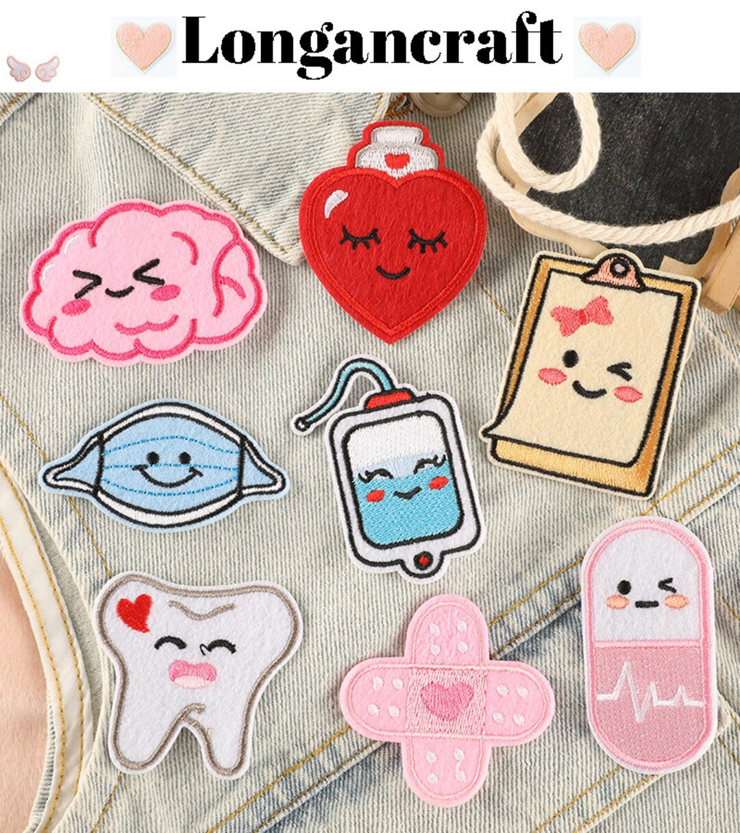 Medical Elements Embroidery Patch, Nurse Patch, Heart Patches, Pill ...