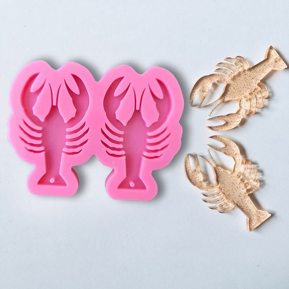 Crawfish Resin Mold Deep Flat Crawfish With Hole Earring - Etsy