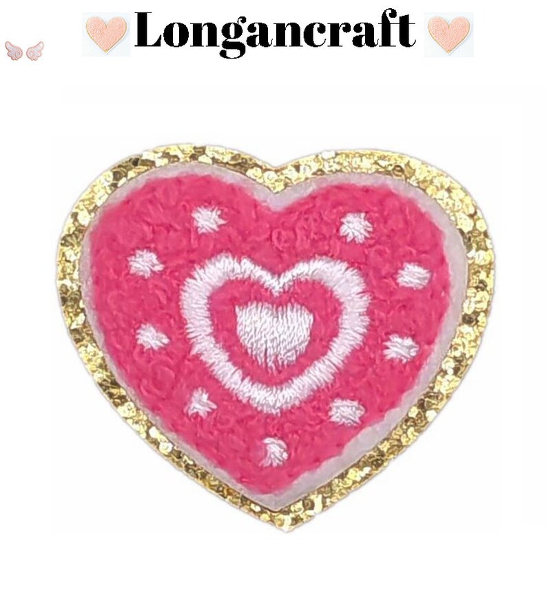 Heart Chenille Iron on Patches, Rainbow Love Applique, Patches for ...