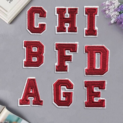 Red Letter Patch for DIY Names Decorate Alphabet Patches - Etsy