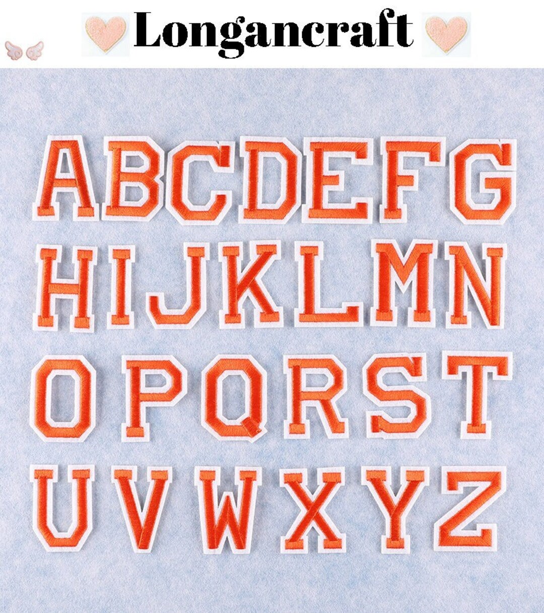 2.0 Inch Orange Alphabet Letter Embroidery Patch, DIY Name Alphabet ...