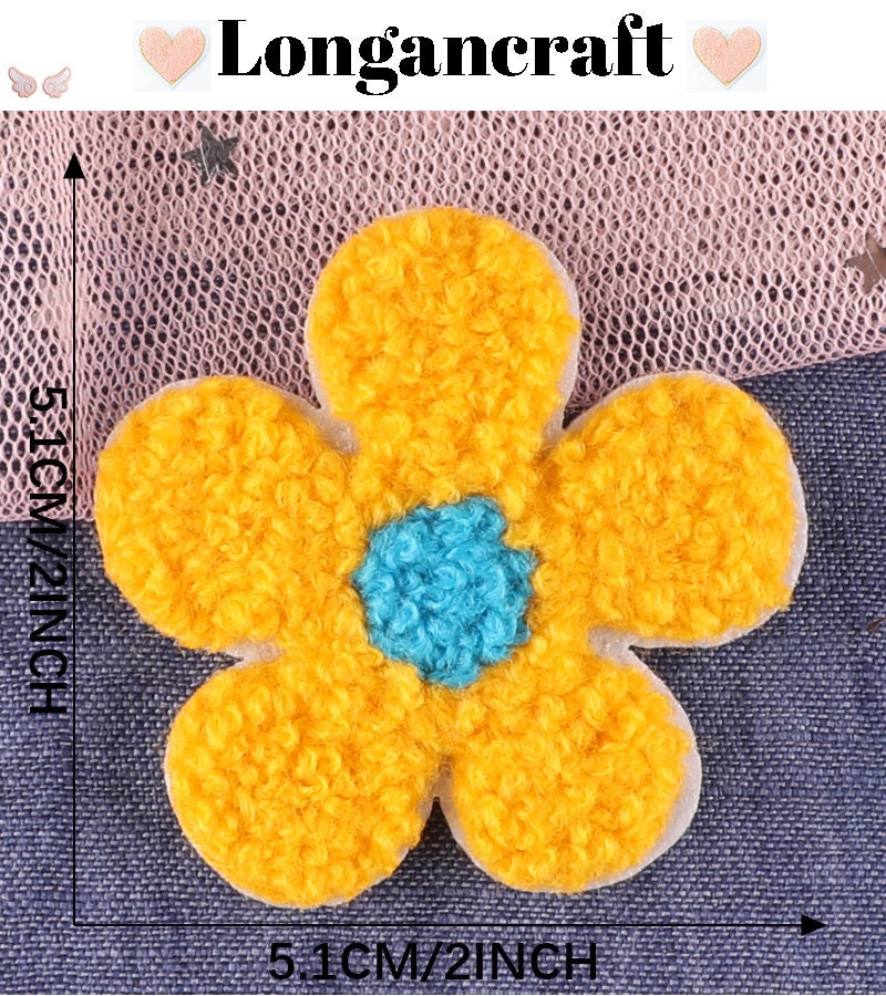 Color Flower Chenille Embroidery Patch Color Embroidered - Etsy