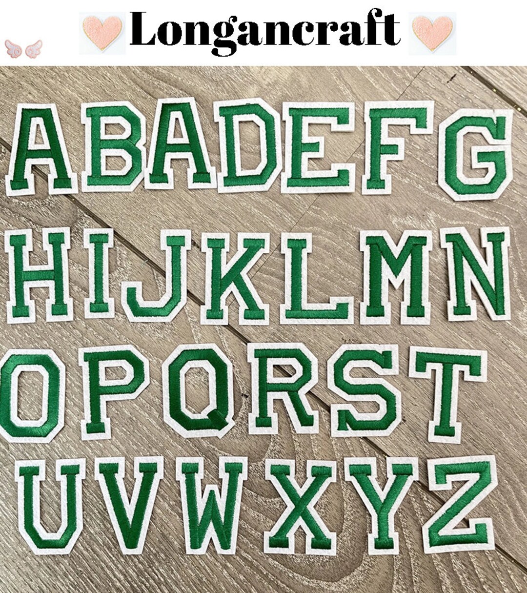 2.0 Inch Green Alphabet Letter Embroidery Patch, DIY Name Alphabet ...