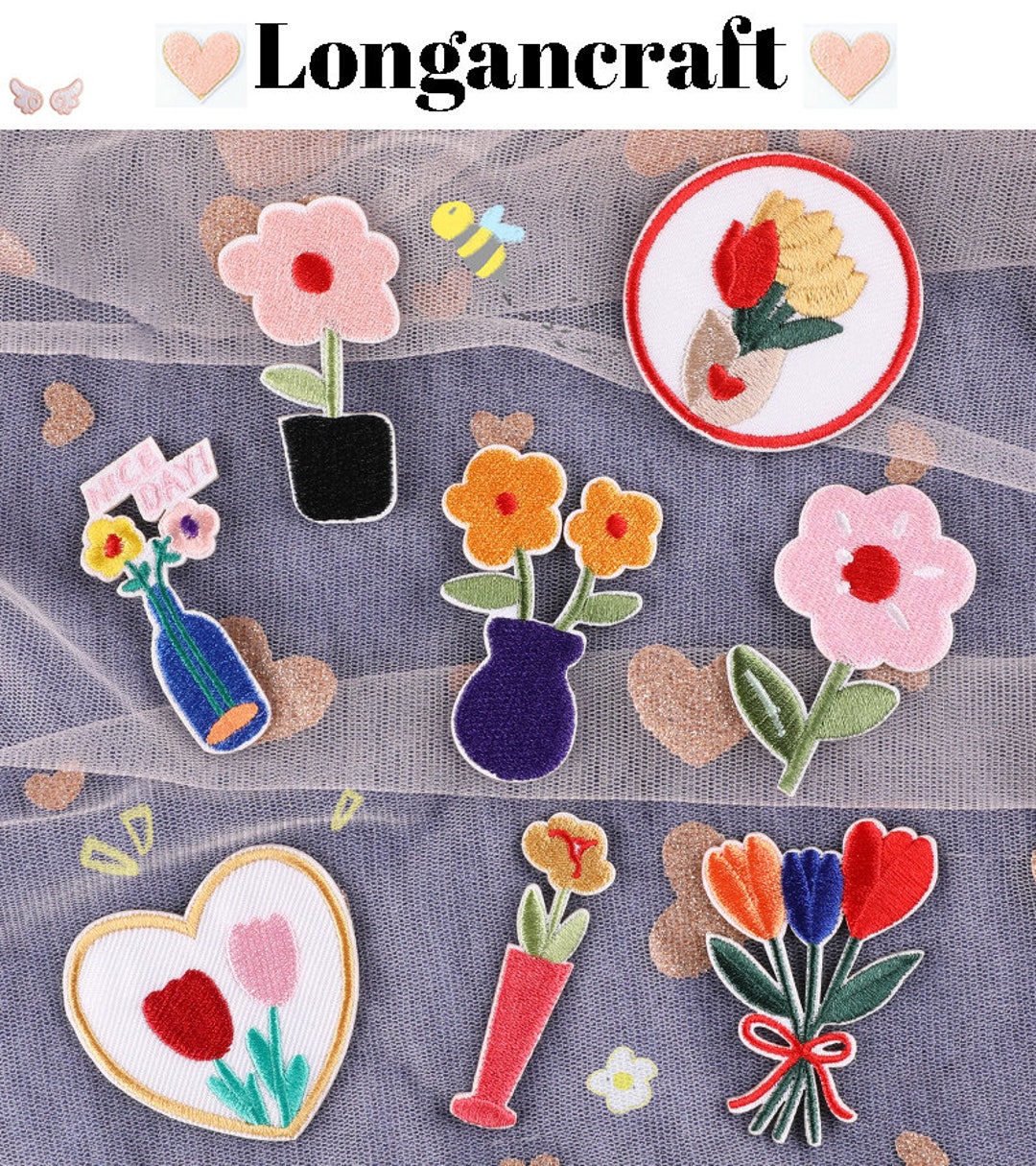 Vase Flower Embroidery Patch, Tulip Patch, Iron on Patches - Etsy