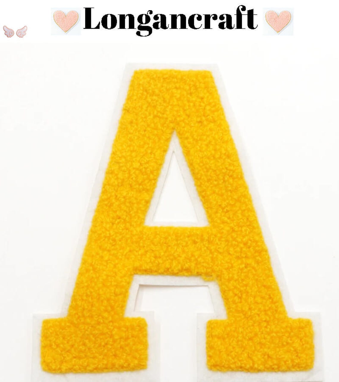 4.9 Inch Yellow Letter Iron on Patch, Large Letters Patches, Chenille ...