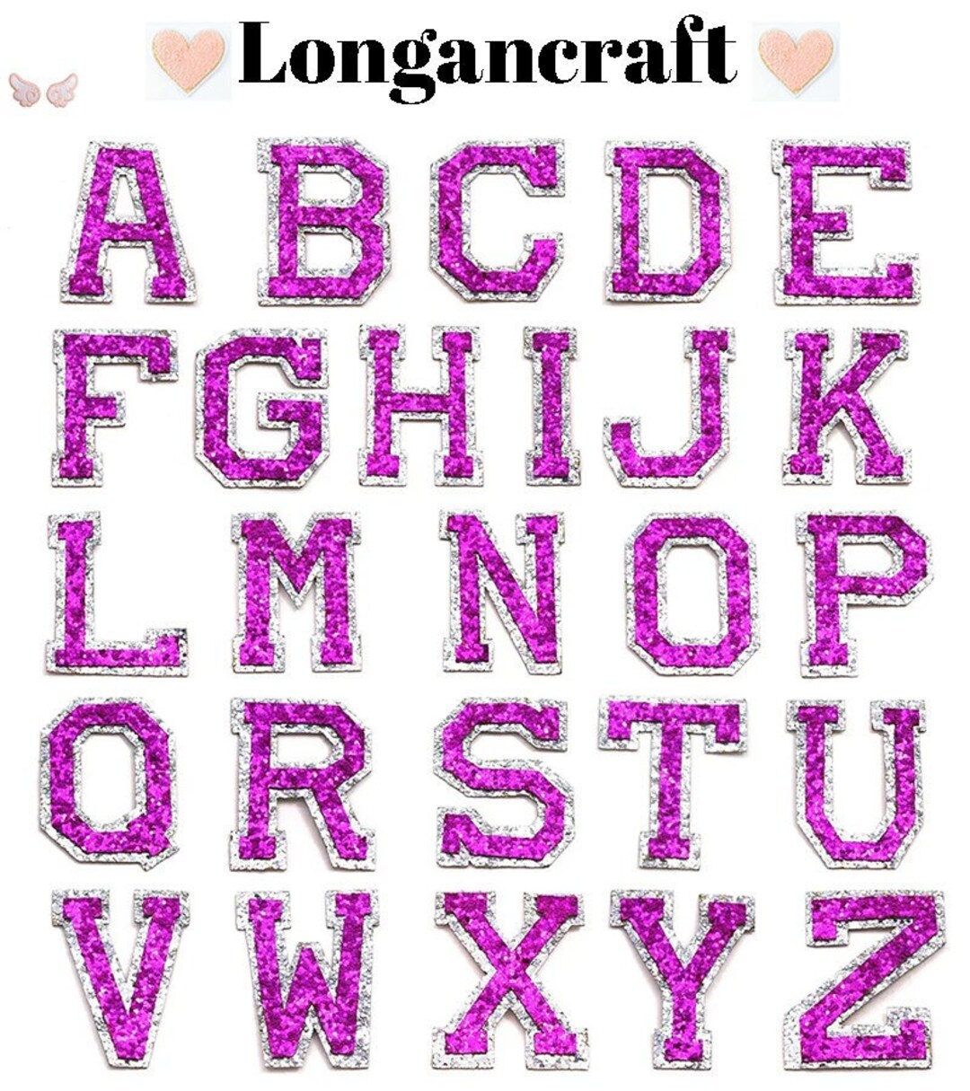 2.0 Inch Purple Sequin Letters Patch, Letter Patches Iron On, Letter Appliques - Etsy