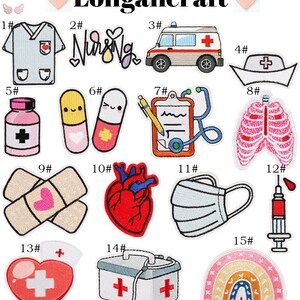 Medical Elements Embroidery Patch, Nurse Patch, Heart Patches, Pill ...