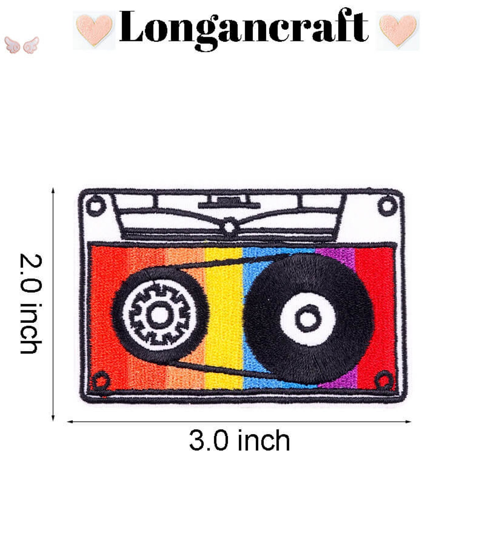 Music Tape Embroidered Patches, Funny Cassette Embroidery Patch, Iron ...
