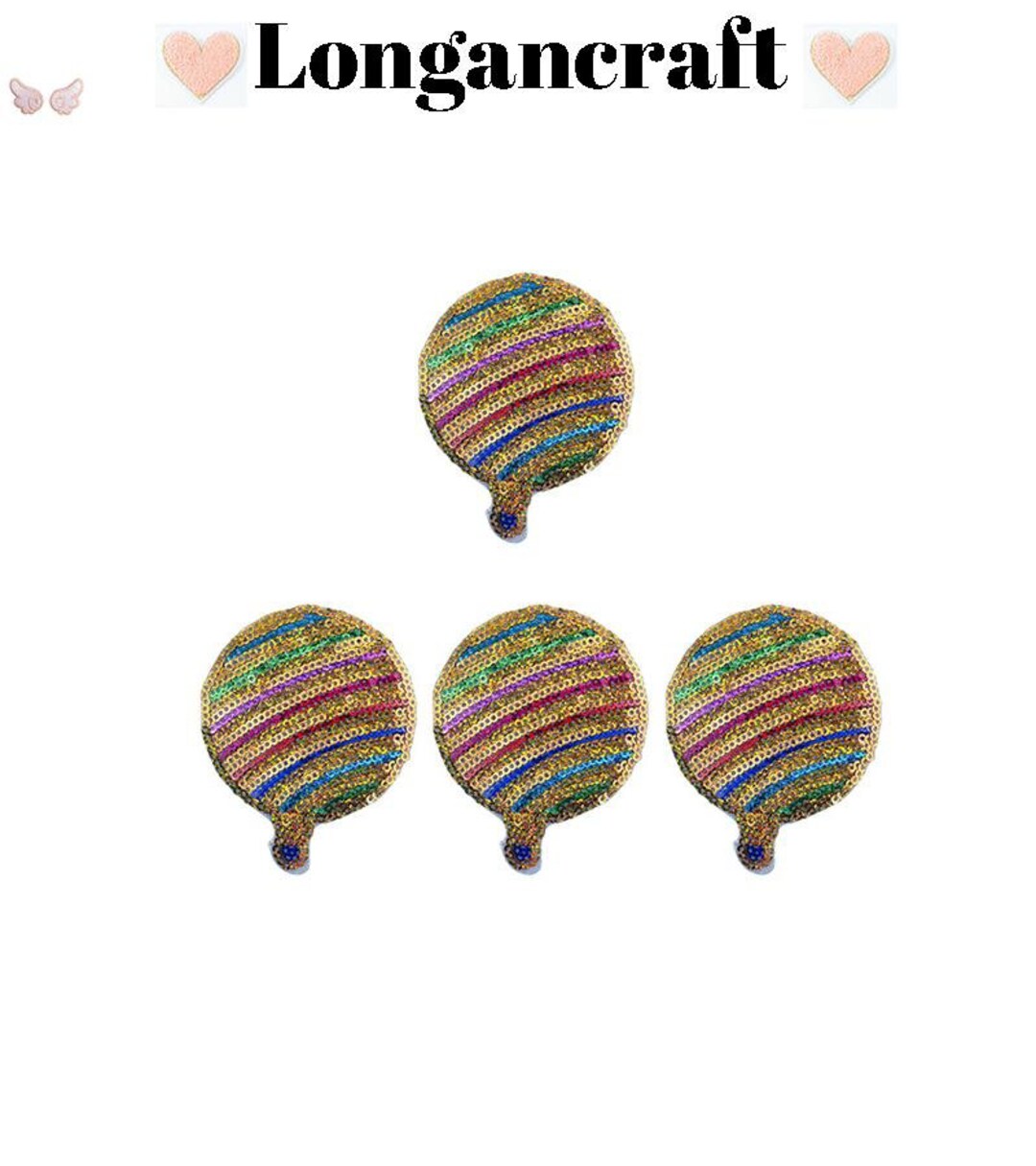 Christmas Color Ball Glitter Patch, Stripe Balloon Patch, Sequin Patch ...